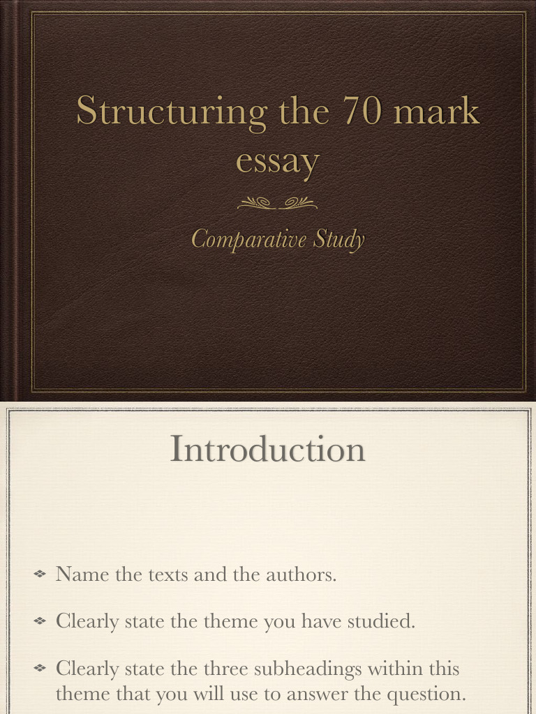 Structuring the 70 mark Comparative essay | PDF