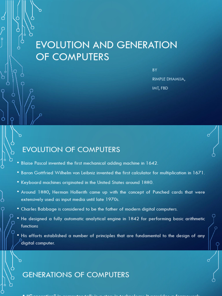 Evolution and Generation of Computers | PDF
