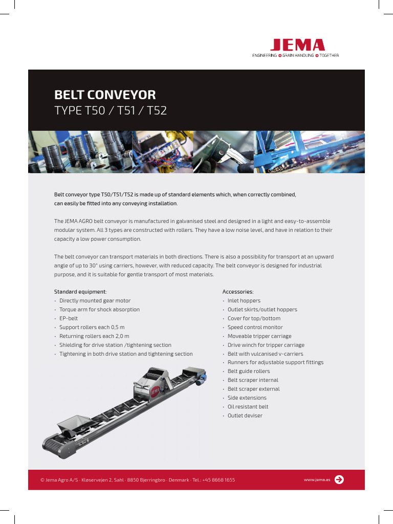 Data+Sheet+T50 T51 T52+Belt+Conveyor | PDF | Belt (Mechanical) | Mechanical Engineering