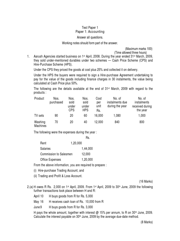 Paper 1: Accounting | PDF
