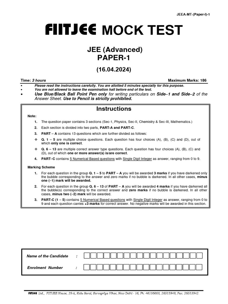 Adv Paper 1 (16.04.2024) - 1 | PDF | Atomic Nucleus | Nuclear Fusion