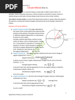 Circular Motion Formula Sheet Class11 | PDF