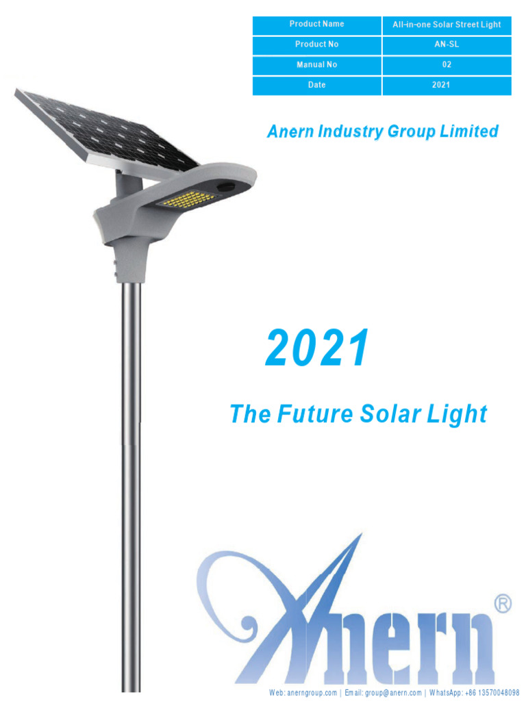 All-in-One Solar Street Light Guide | PDF | Solar Panel | Sustainable ...