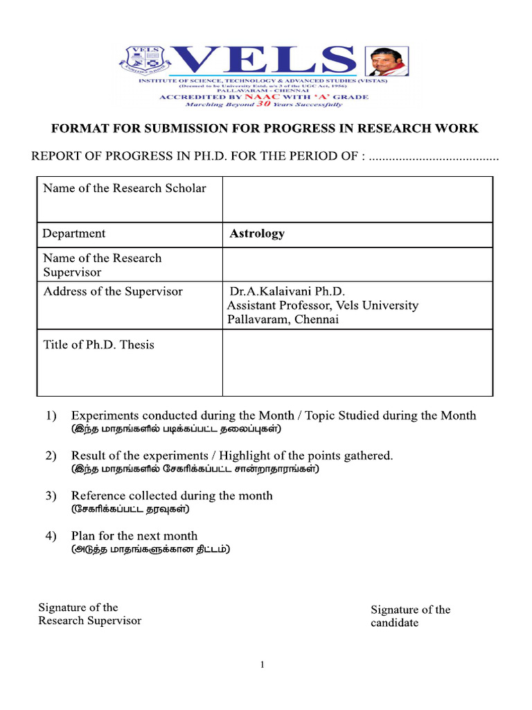 6th Month Report - Front Sheet | PDF