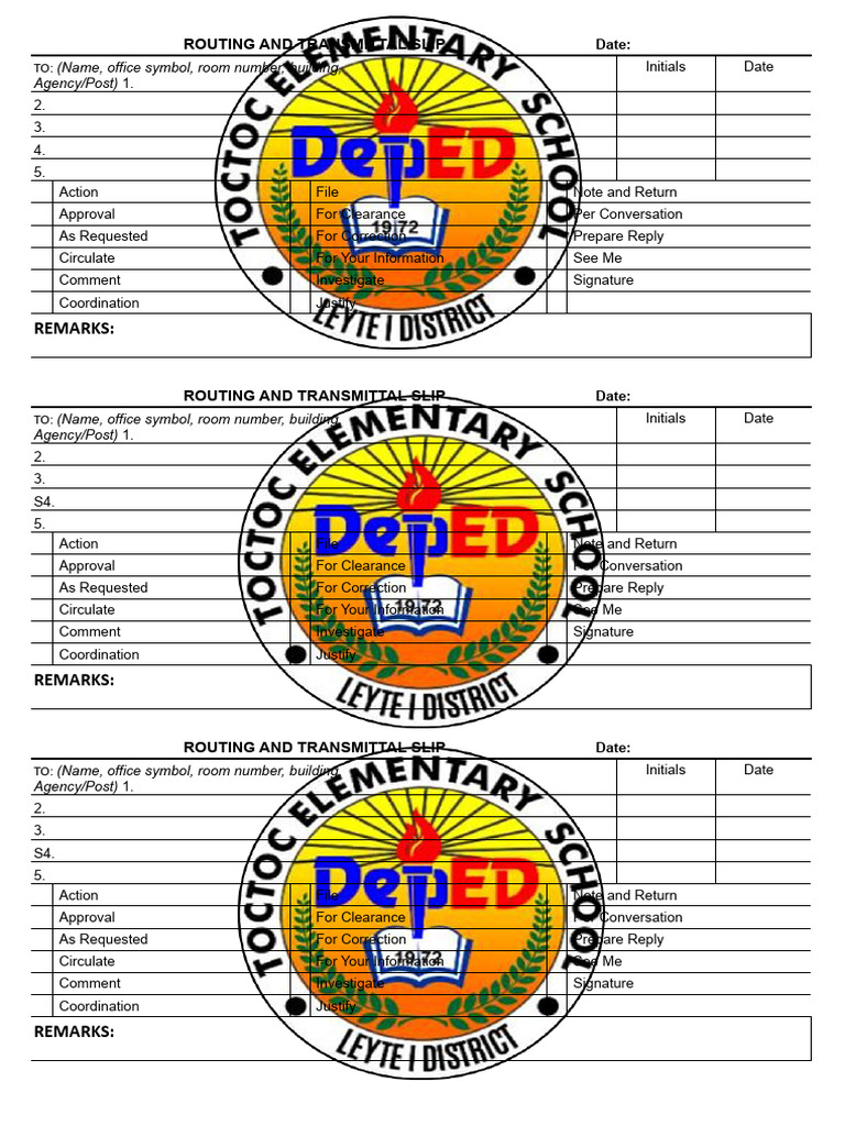Routing and Transmittal Slip | PDF