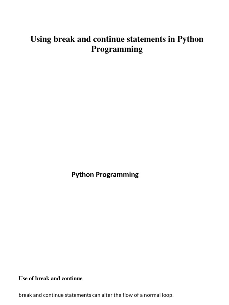 Break, Continue, Functions, Recursion | PDF | Control Flow | Parameter (Computer Programming)