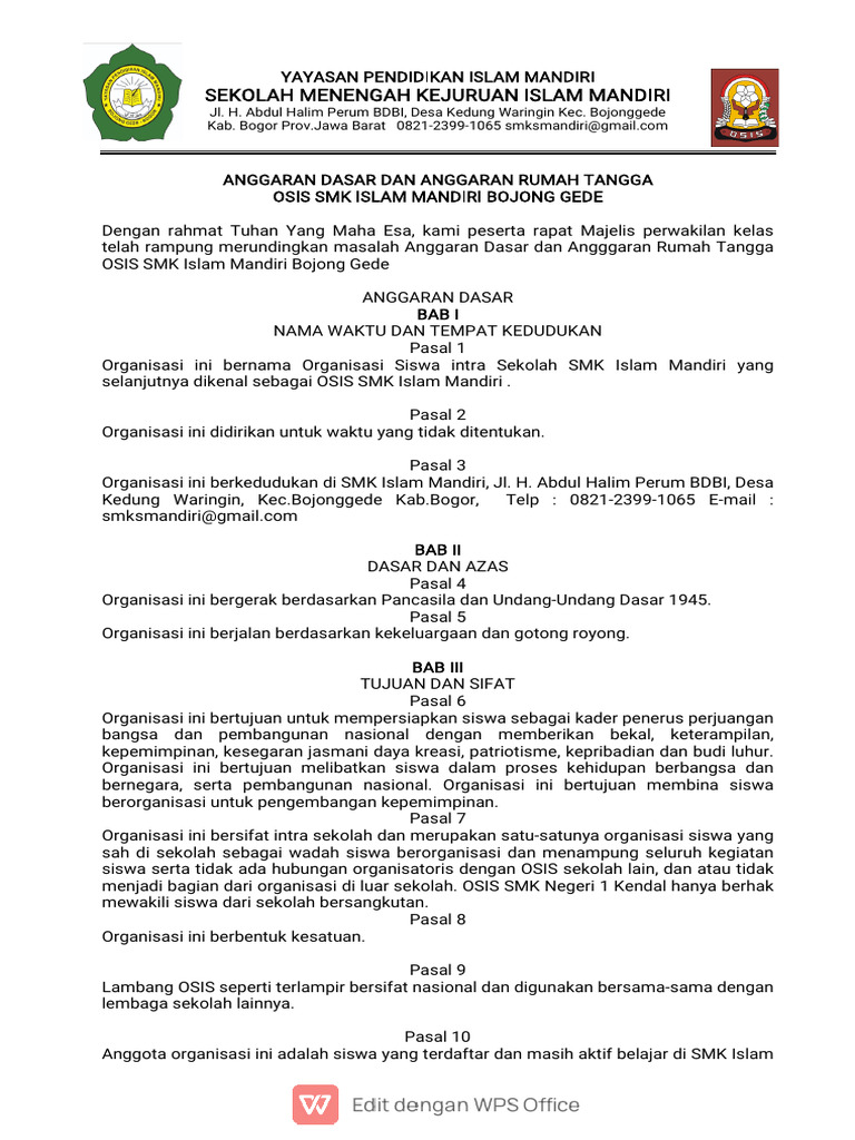 Ad Art Osis SMK Islam Mandiri | PDF