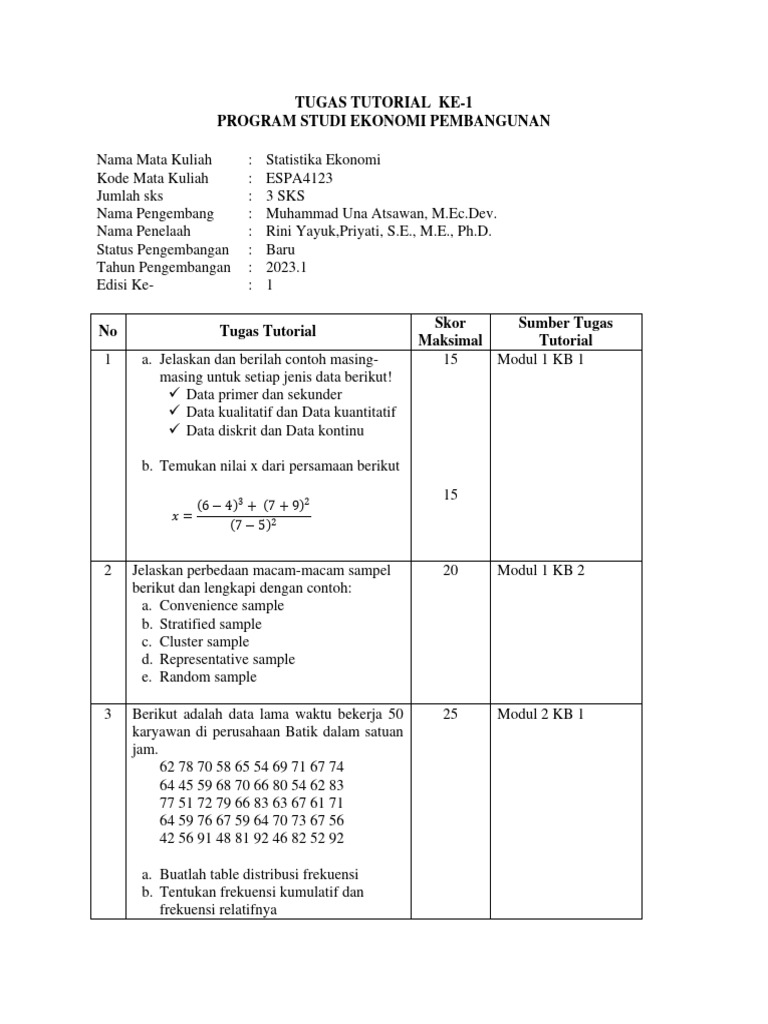 Tugaas 1 Statistika | PDF