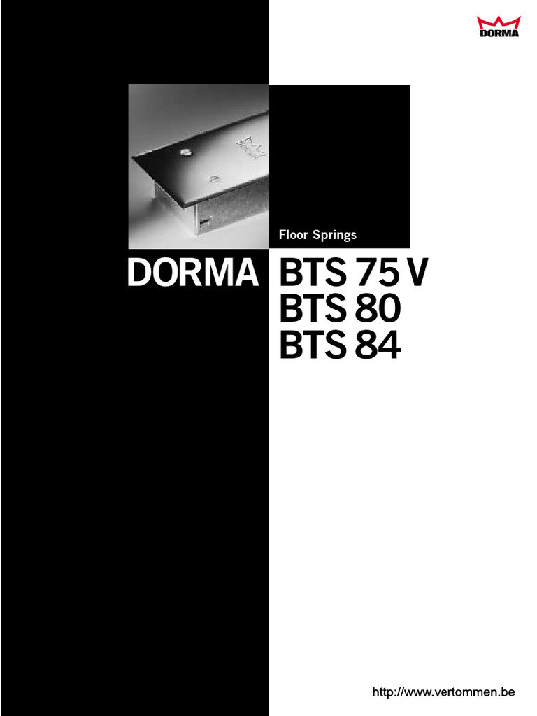 DORMA BTS 75 V Floor Spring Overview | PDF | Door | Iso 9000