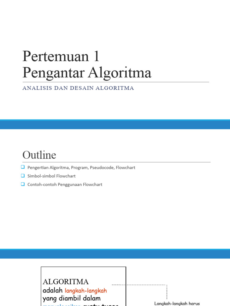 Pertemuan 1 Pengantar Algoritma | PDF | Komputer
