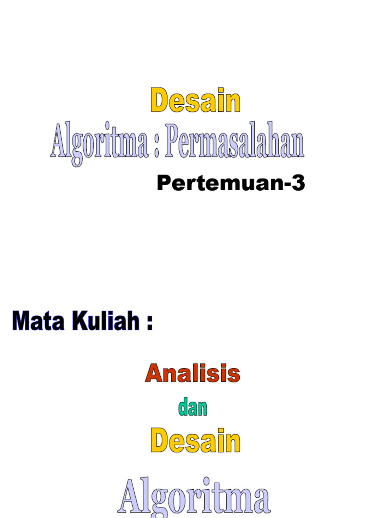 Desain Algoritma Dan Contoh Permasalahan | PDF