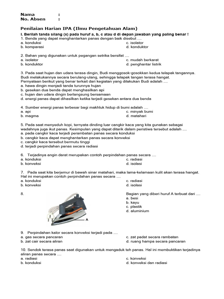Soal Tema 6 Kelas 5 Semester 2 T.A 2022-2023 Mapel IPA | PDF