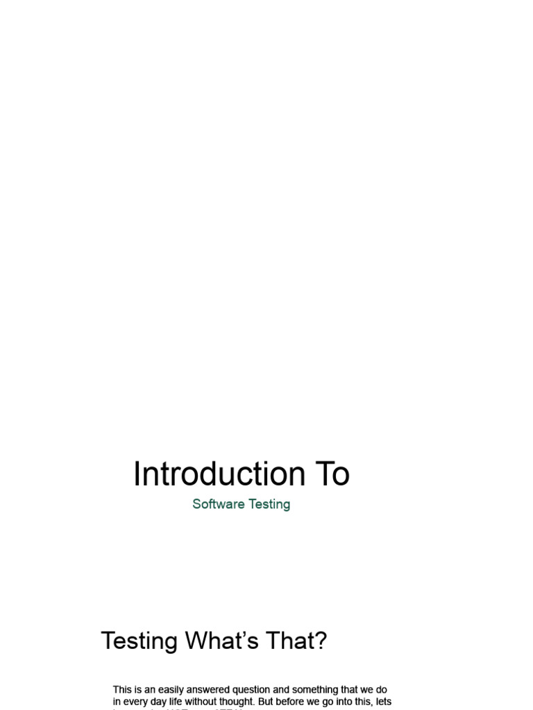 Introduction To Software Testing | Download Free PDF | Software Bug ... Introduction To Software Testing | Download Free PDF | Software Bug ...