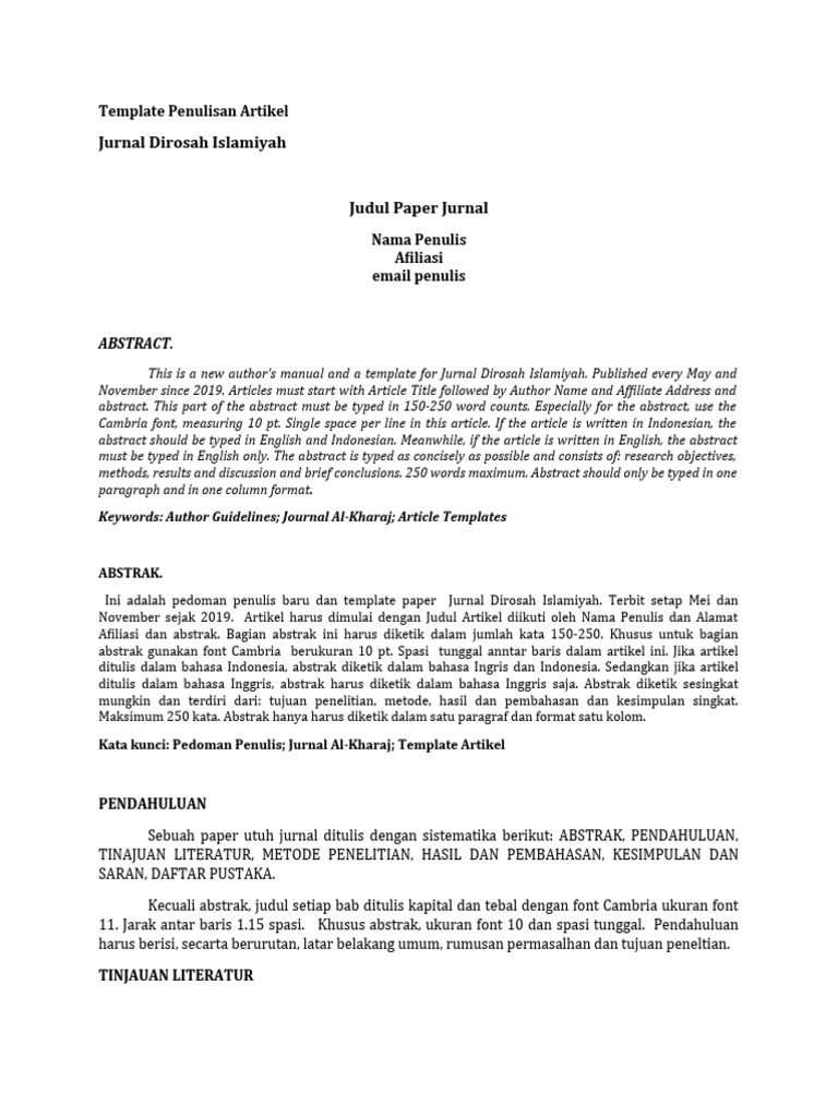 Template Penullisan Artikel-JDI | PDF