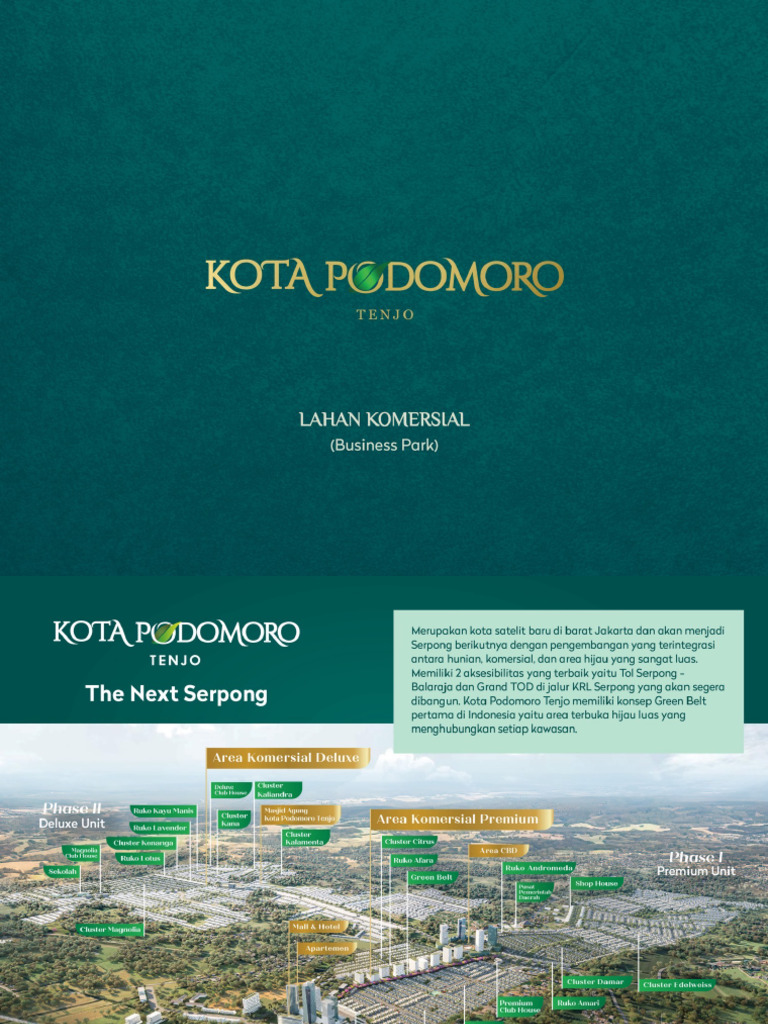 E - Brosur Kav Komersial Kota Podomoro Tenjo 2024 | PDF