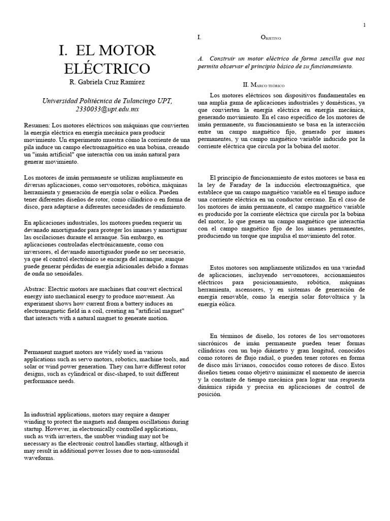 Motor Electrico | PDF | Motor eléctrico | Ingenieria Eléctrica