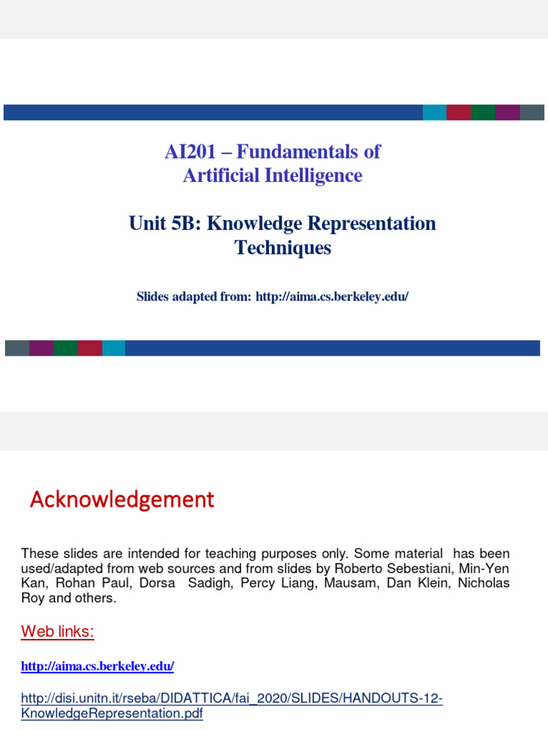AI201 Unit5B KnowledgeRepresentation Techniques-2 | PDF | Knowledge Representation And Reasoning ...