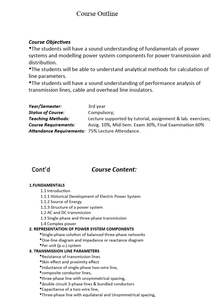 CHAP 1, Lecture 1-A Fundamental's of Power System | PDF | Electric Power Transmission ...
