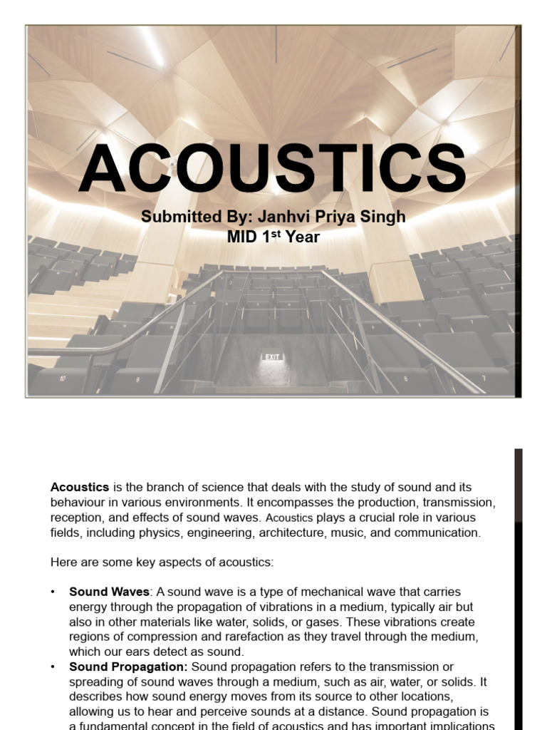 Acoustics Presentation | PDF | Sound | Acoustics