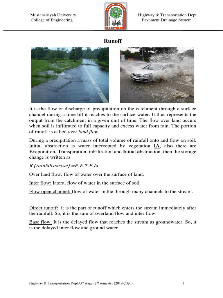 Pavement Drainage System Overview | PDF | Surface Runoff | Drainage Basin