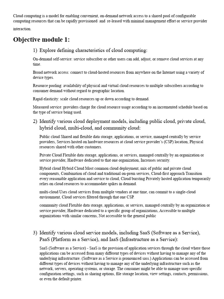 Objective CC 1,2,3 | PDF | Cloud Computing | Computer Network