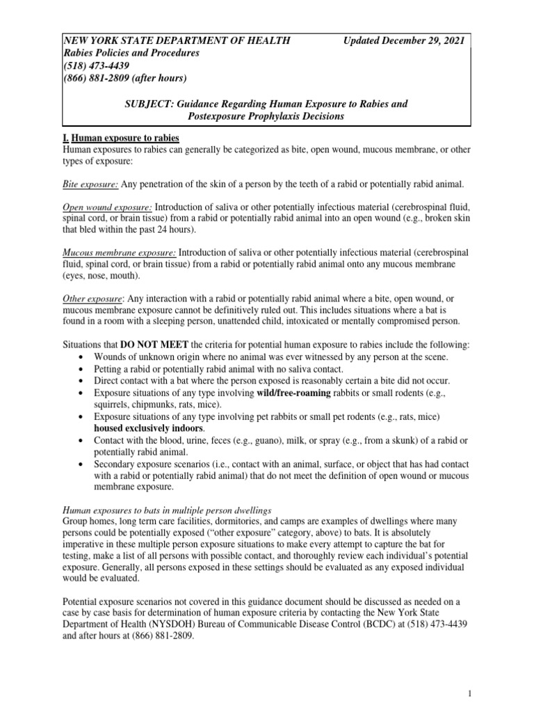 Nys Rabies Treatment Guidelines | PDF | Rabies | Vaccines
