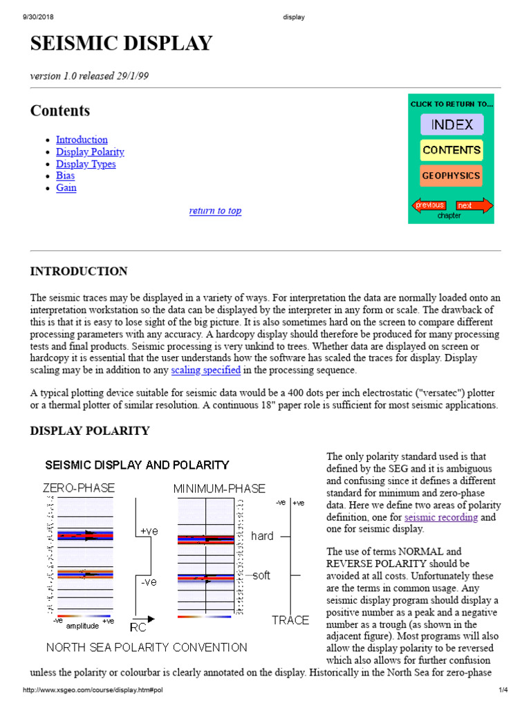 Display | PDF | Reflection Seismology | Electric Current