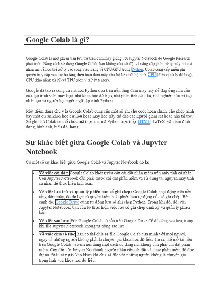 Google Colab Là Gì | PDF