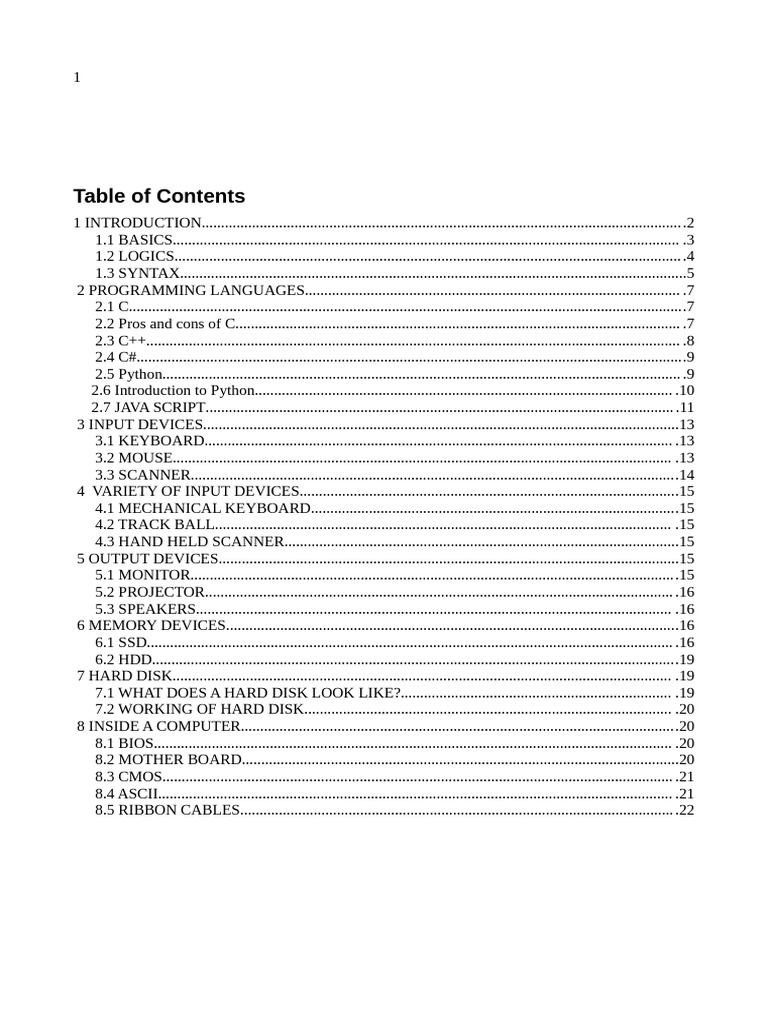 Table of Contents | PDF | Hard Disk Drive | Solid State Drive