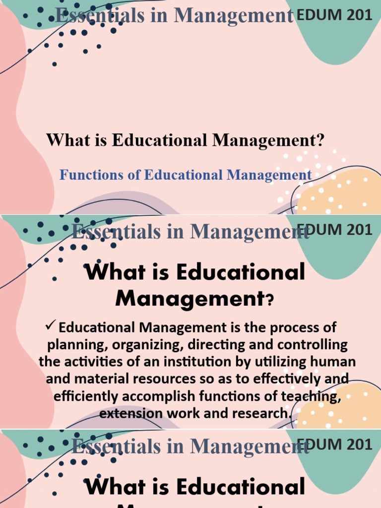 EDUM 201- Educational Management | PDF | Education Policy | Evaluation