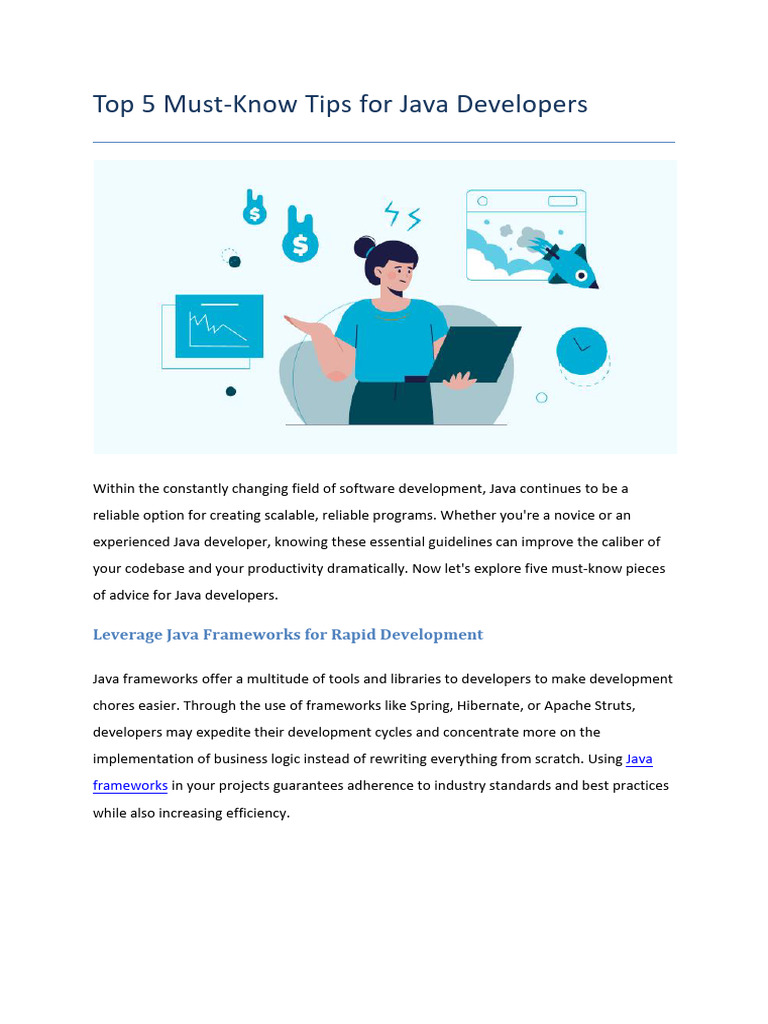 Top 5 Must-Know Tips For Java Developers | PDF | Java (Programming Language) | Software Framework