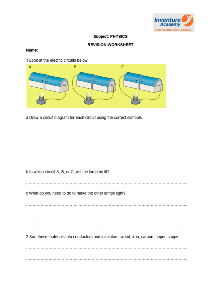 Physics Revision Worksheet: Circuits & Concepts | PDF | Solar Eclipse ...