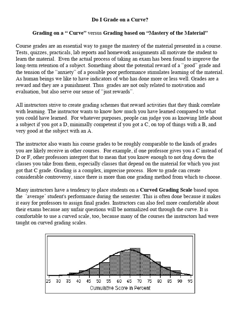 Grading On A Curve | PDF | Learning | Normal Distribution