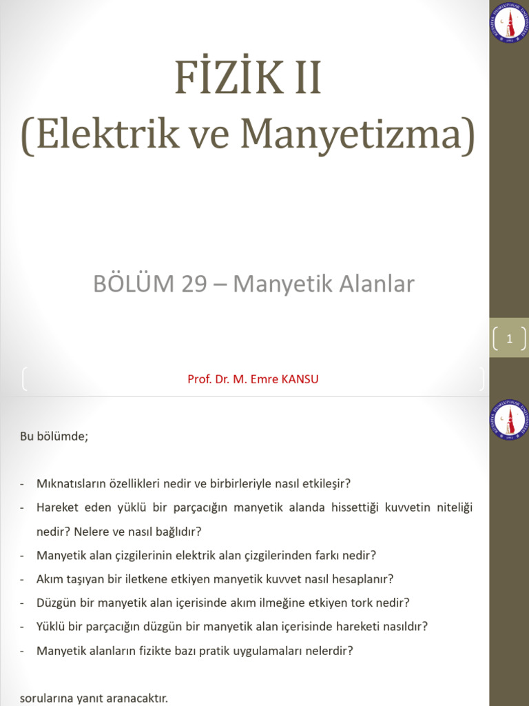Fizik II - Bolum 29 Konu Anlatimi | PDF