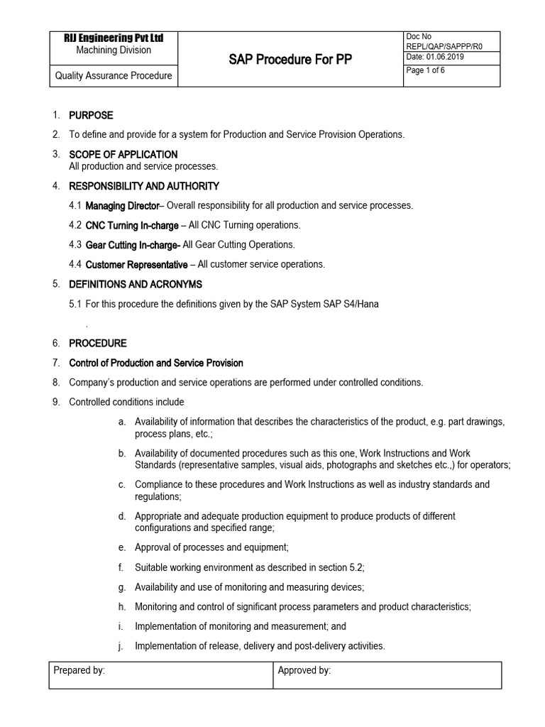30) Sap PP Sop | PDF | Production And Manufacturing