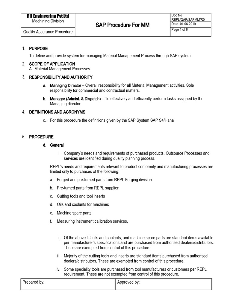 32)SAP MM SOP | PDF | Business Process | Supply Chain Management