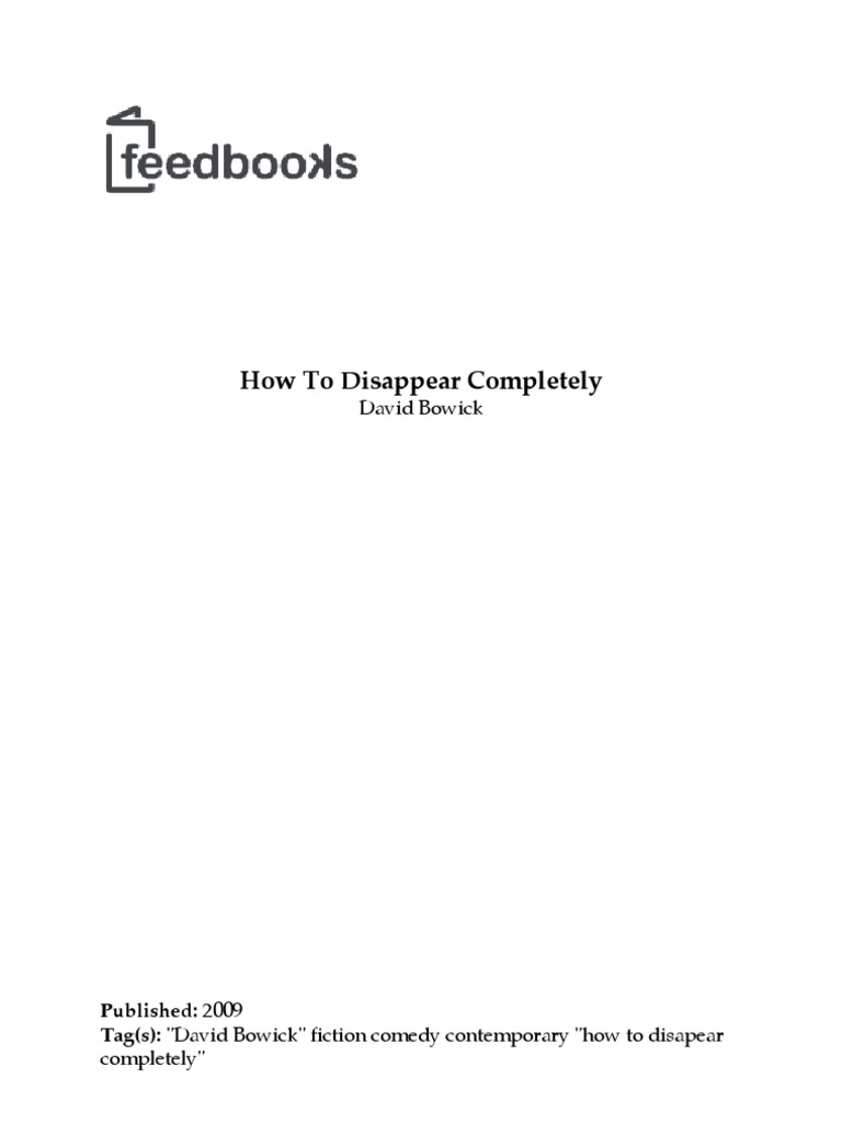 How To Disappear Completely | PDF