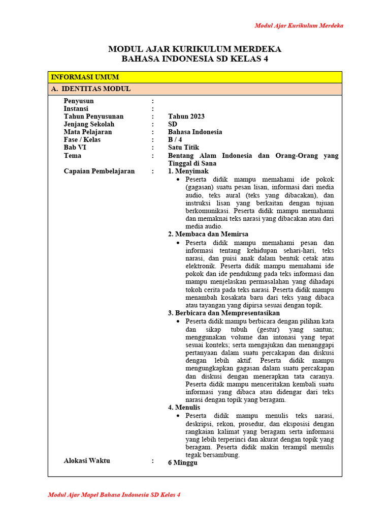 Modul Ajar BAB 6 | PDF | Kajian Bahasa Asing