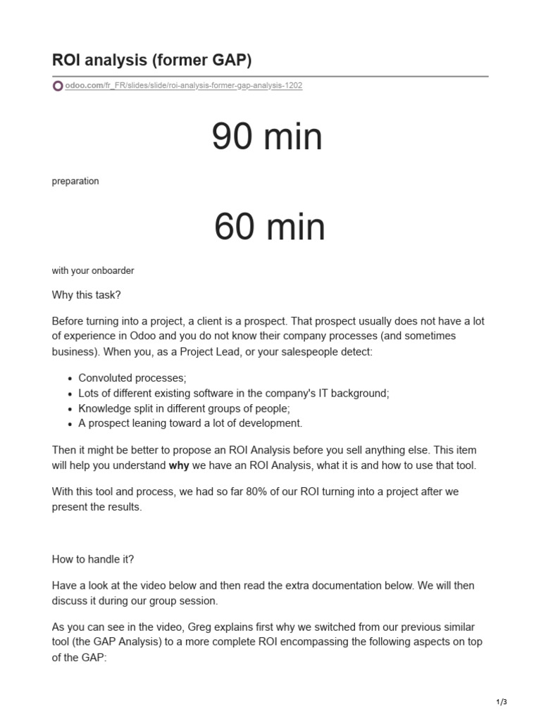 odoo.com-ROI analysis former GAP | PDF | Sales | Cognition