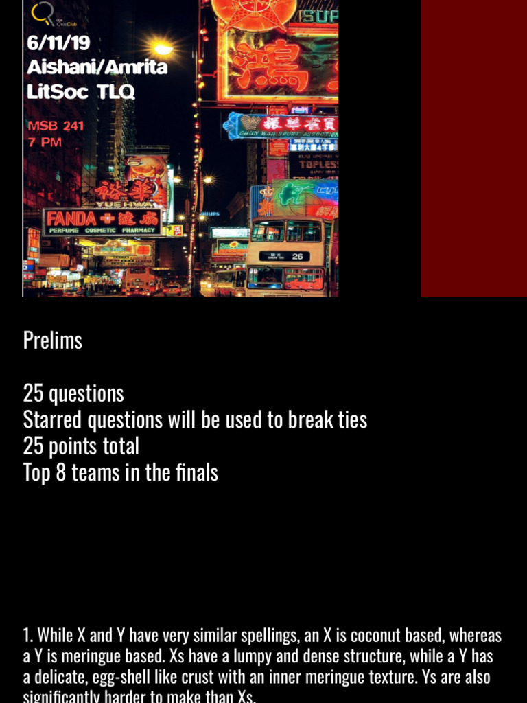 TLQ Format Prelims Quiz Questions | PDF | Travel | Foreign Language Studies