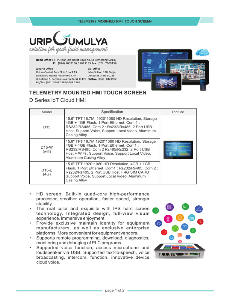 [SS]Telemetry Mounted HMI Touch Screen | PDF | Cloud Computing | World Wide Web