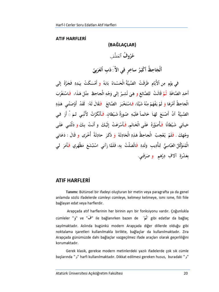 Atıf Harfleri Konu Anlatımı | PDF