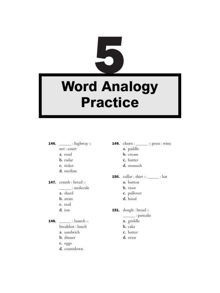 501 Word Analogy Questions and Answers | PDF