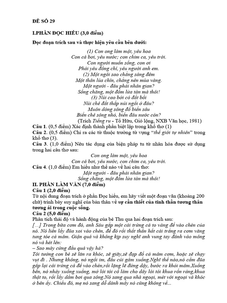 ĐỀ 29 -CLN - BÉ THU | PDF