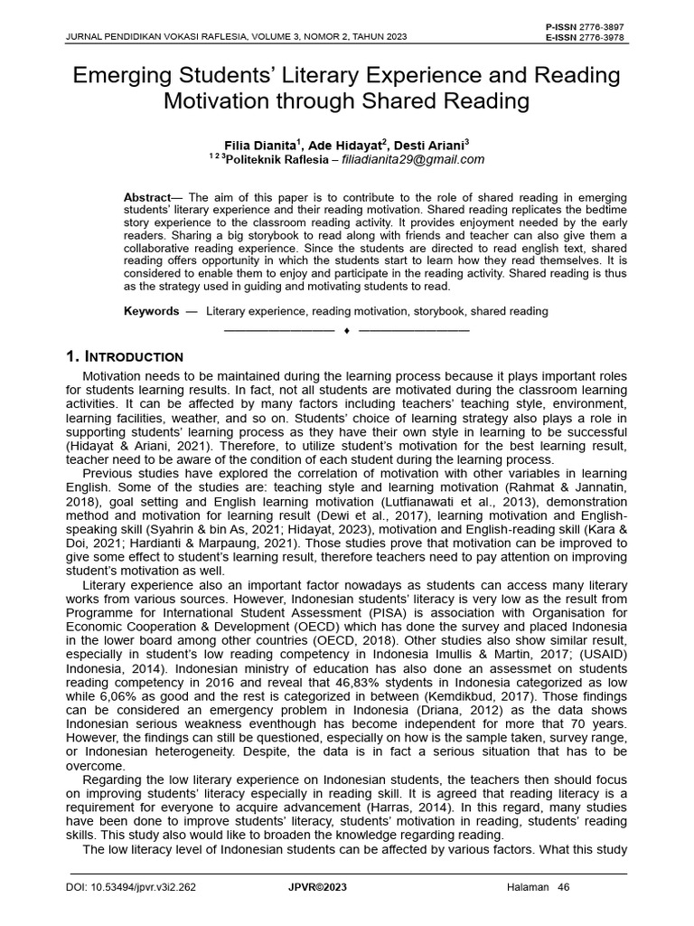 Shared Reading: Boosting Literacy Motivation | PDF | Literacy | Teachers