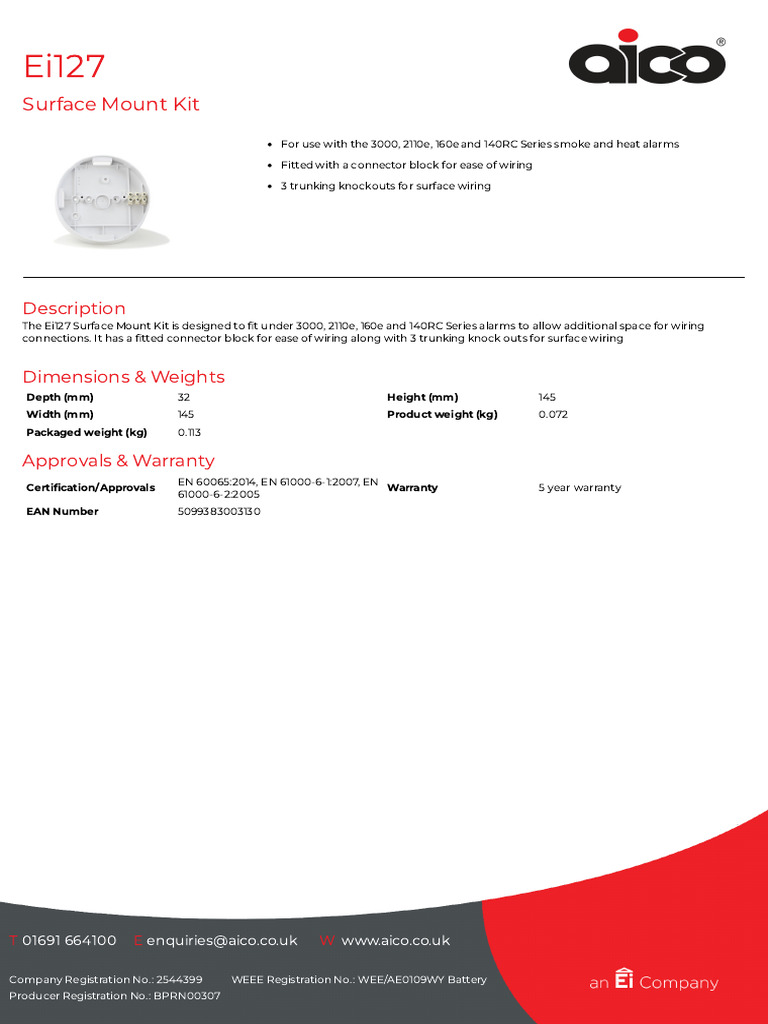 Datasheet (Ei127) Ei127 (19-Sep-2023) | PDF | Home & Garden | Technology & Engineering