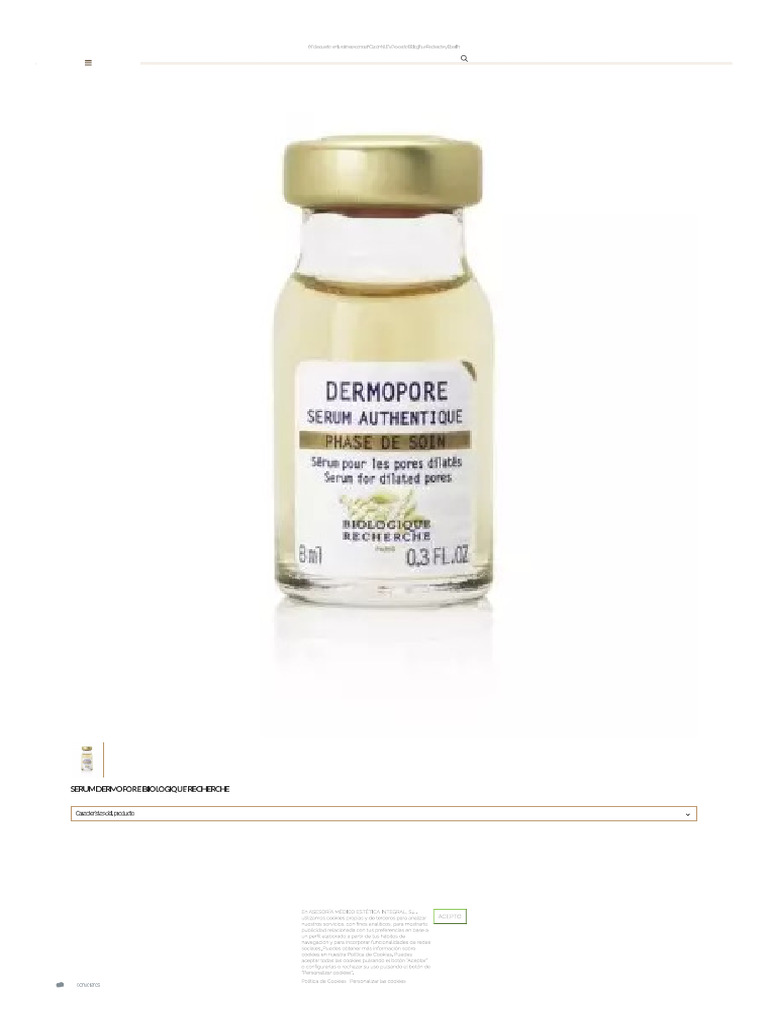 Serum Dermopore de Biologique Recherche - Cosméticos | PDF