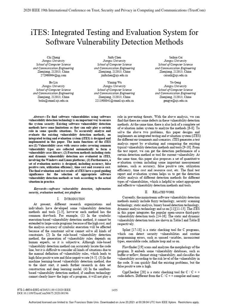 Ites Integrated Testing And Evaluation System For Software