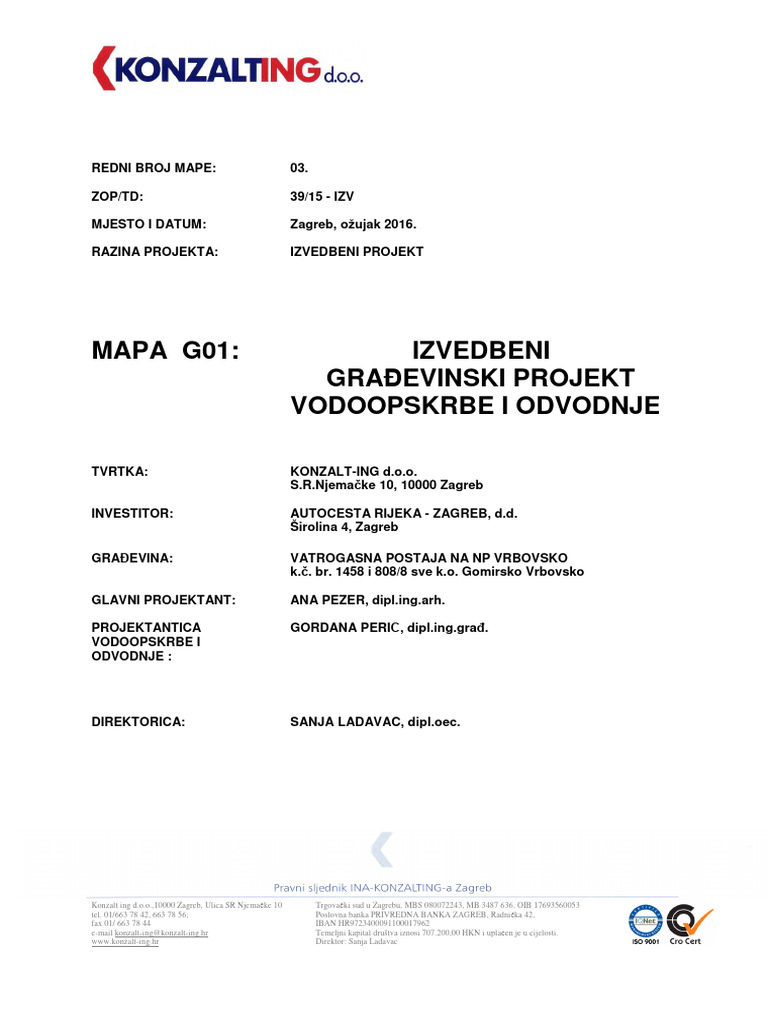 Vodovod I Kanalizacija Zadar Autocesta | PDF