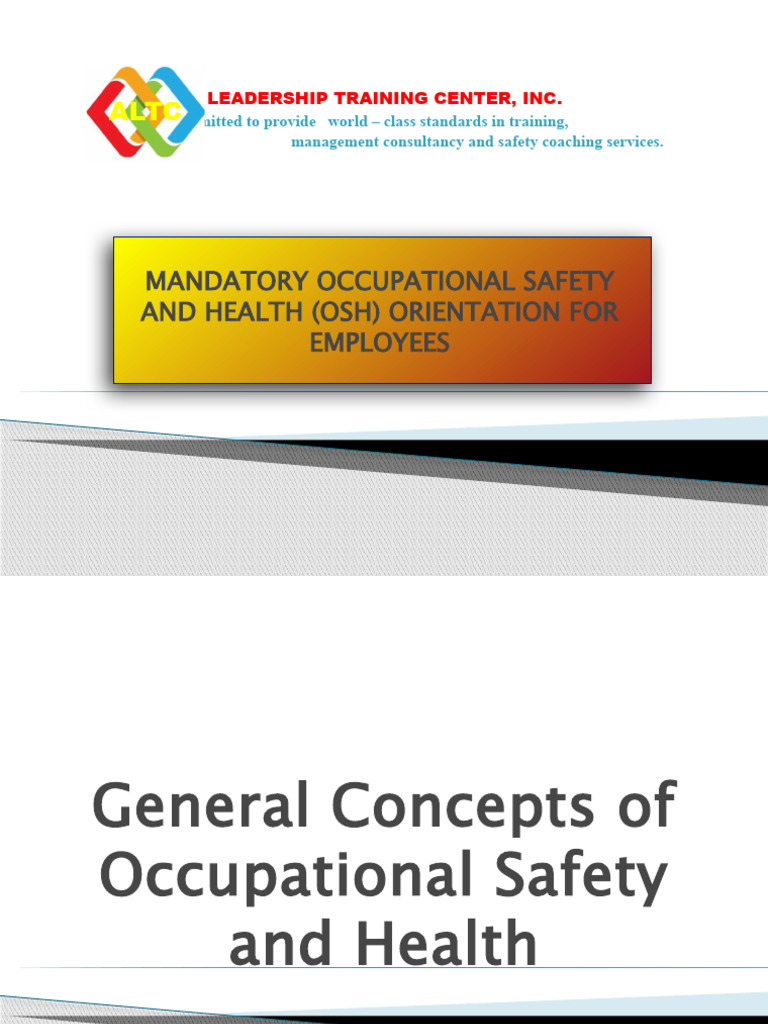 General Concepts On OSH | PDF | Hazards | Occupational Safety And Health